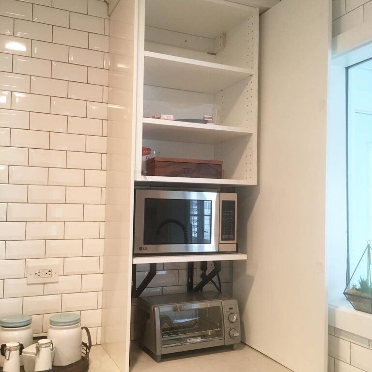 13 Brilliant Microwave Storage Ideas for Small Kitchens