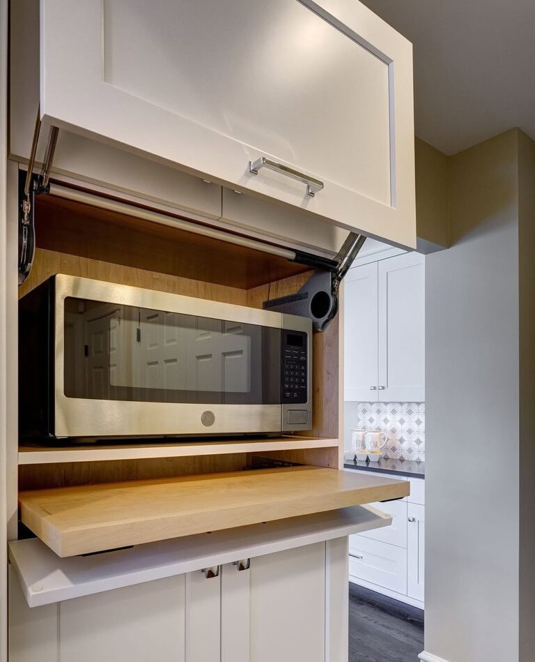 13 Brilliant Microwave Storage Ideas for Small Kitchens